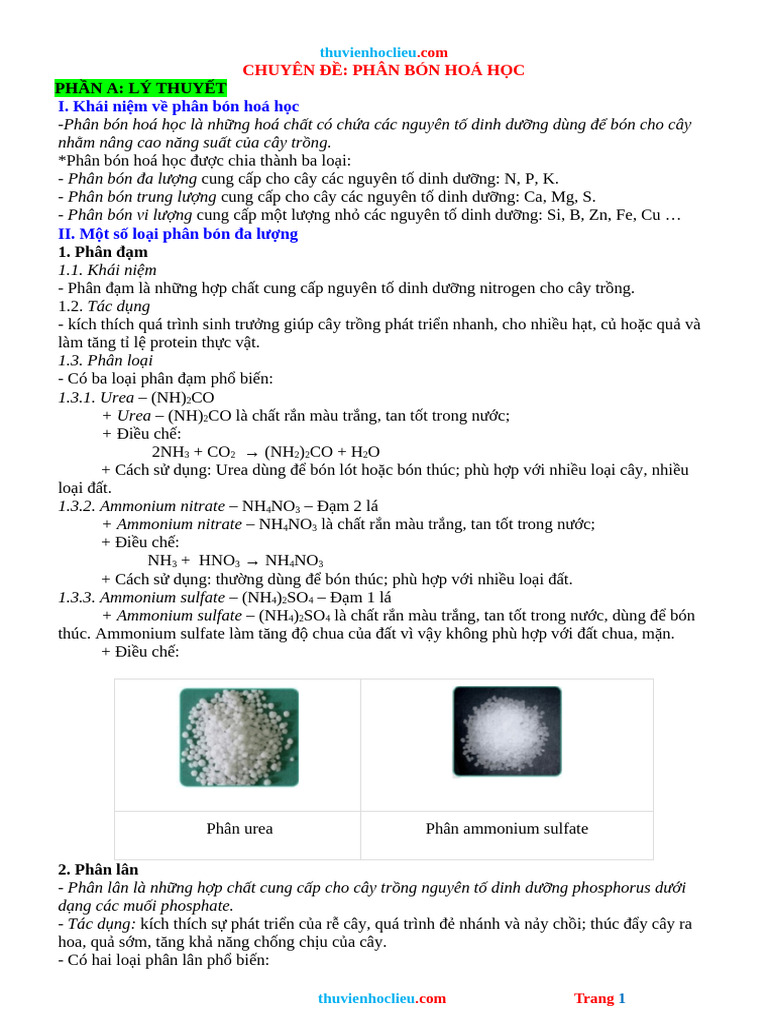 Chuyen de 23 Phan Bon Hoa Hoc | PDF