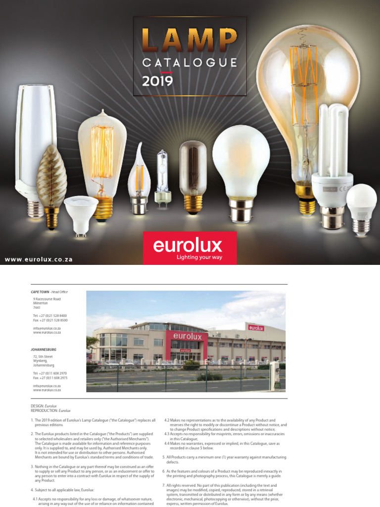 Eurolux 2019 Lamp Catalogue Overview | PDF | Light Emitting Diode ...