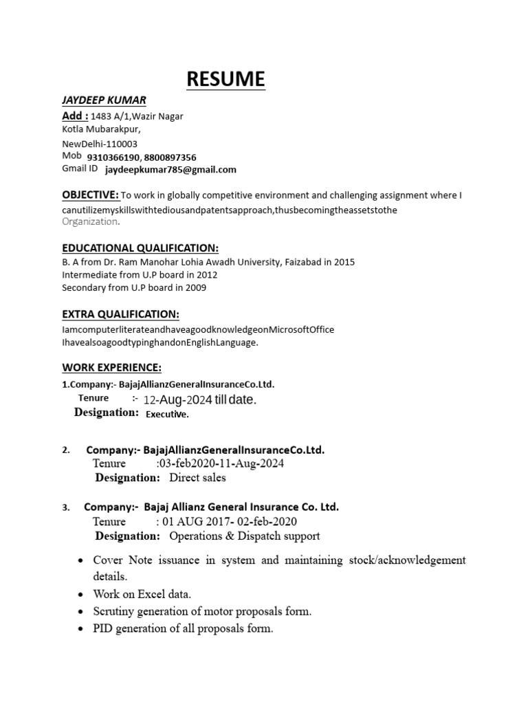 Jaydeep Kumar- ( CV ) | PDF