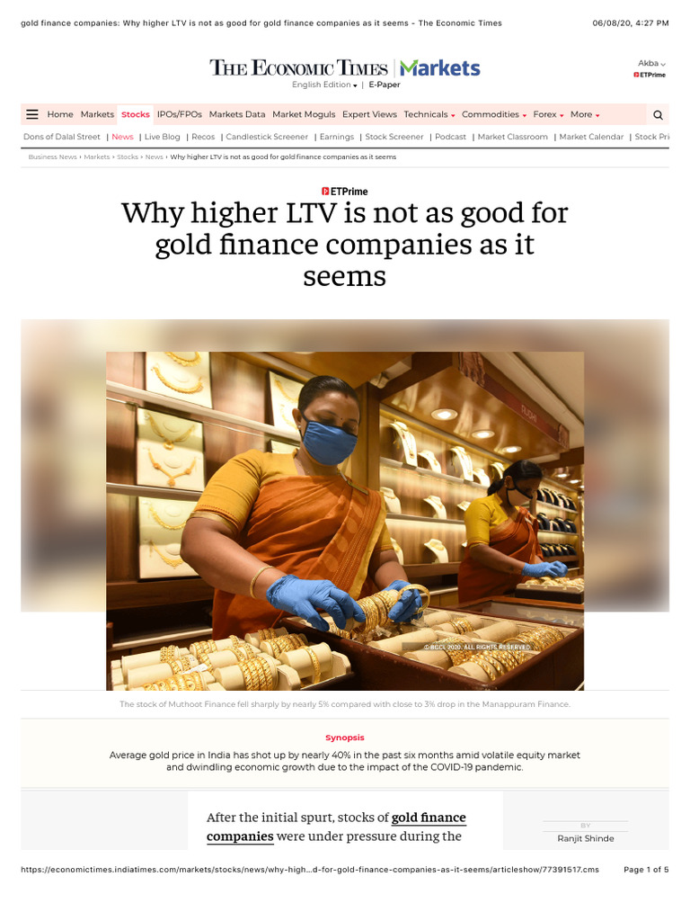 Higher LTV Risks for Gold Finance Firms | PDF | Investing | Financial ...