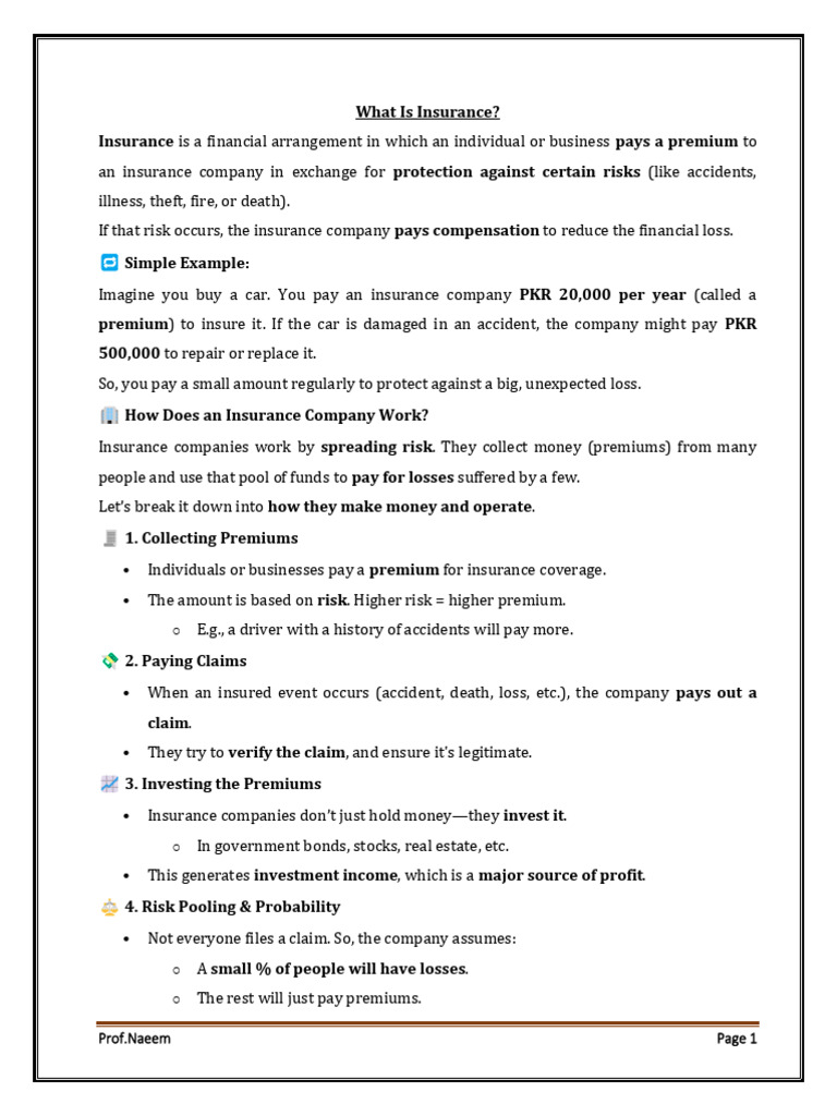 Understanding Insurance Basics and Financials | PDF | Insurance ...