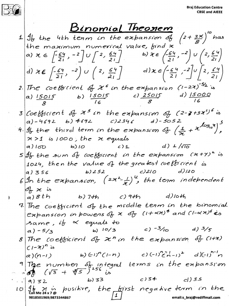 Binomial Theorem | PDF