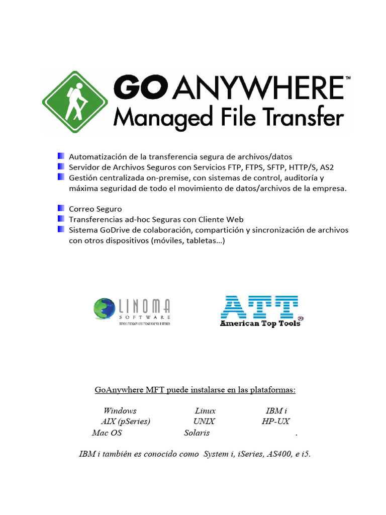 GoAnywhere MFT Info General | PDF | SQL | Protocolo de transferencia de ...
