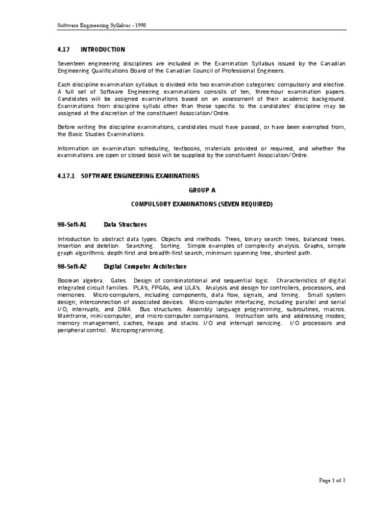 Software Engineering Syllabus - 1998 | PDF | Parallel Computing ...