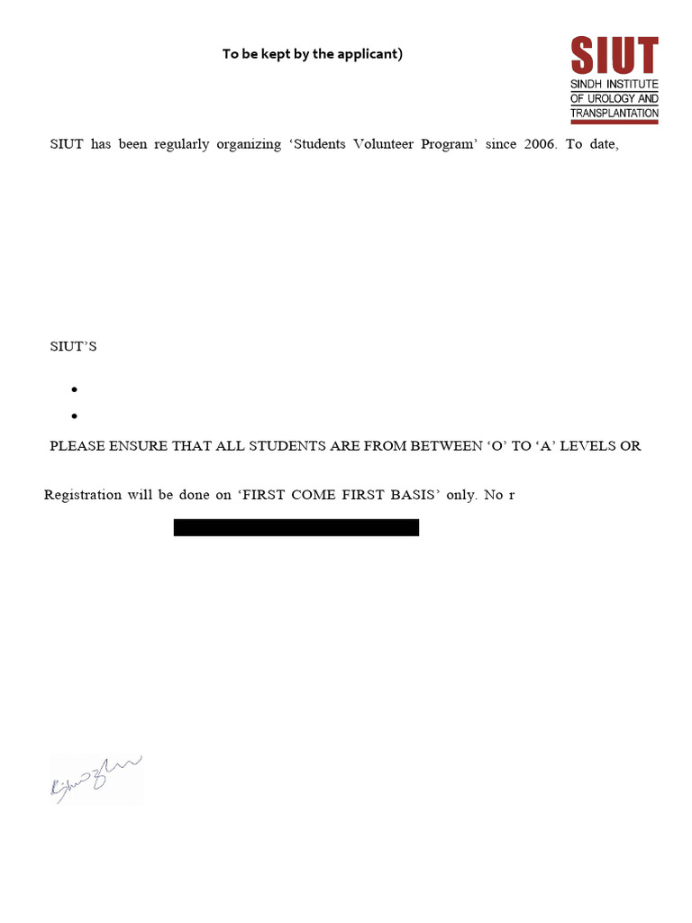 SIUT's Students Volunteer Program BATCHES 61st & 62nd Summer Session 2025 | PDF