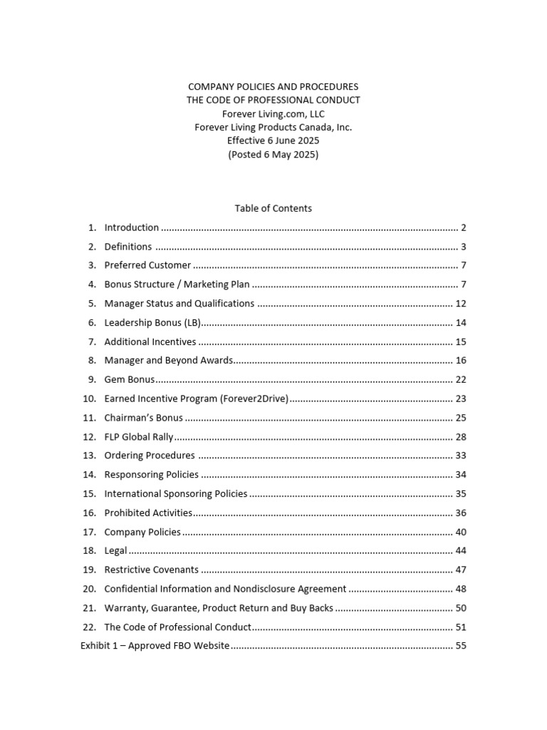 Forever Living Company Policies Overview | PDF | Retail | Discounts And ...