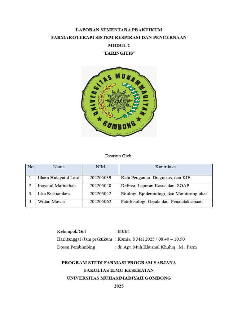 SEMENTARA M2 Respirasi Faringitis B3 | PDF