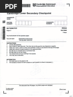 Cambridge Checkpoint Math Oct 2024 MS | PDF | Mathematics