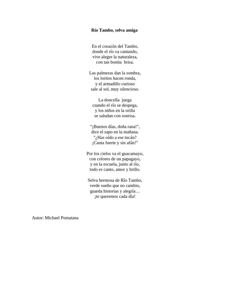 Río Tambo - Poema Leyth | PDF