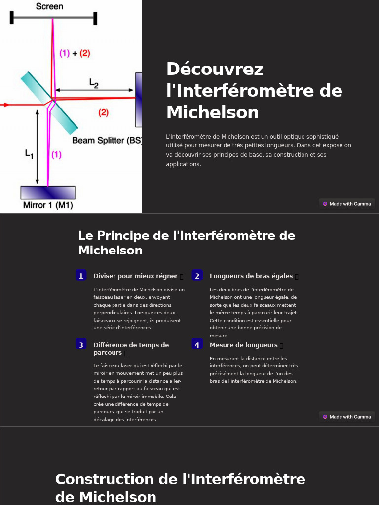 Decouvrez-lInterferometre-de-Michelson (1) | PDF | Interférométrie ...