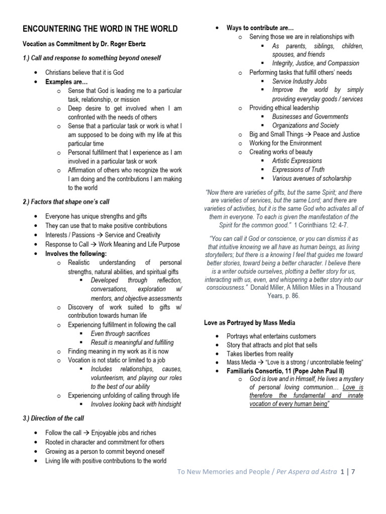 Module 5 Different Forms of The Same Christian Commitment | PDF ...
