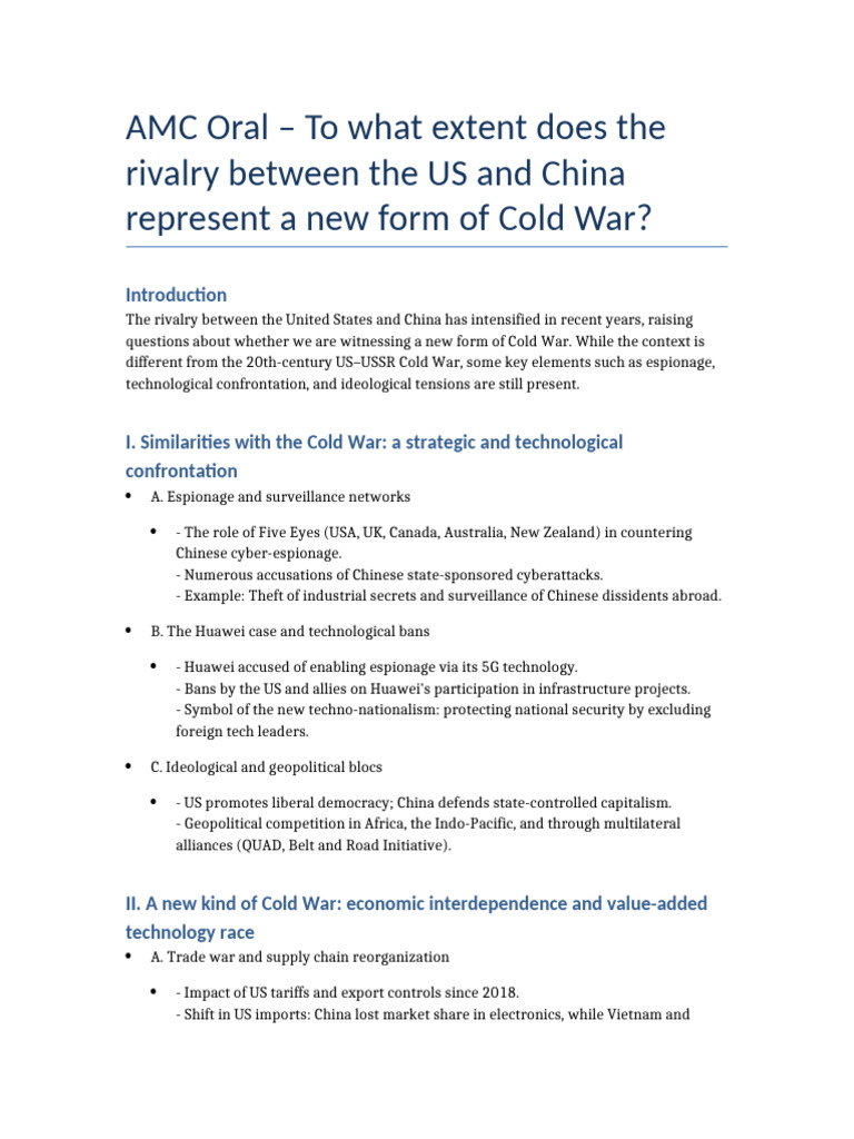 AMC US China New Cold War | PDF | Cold War | China