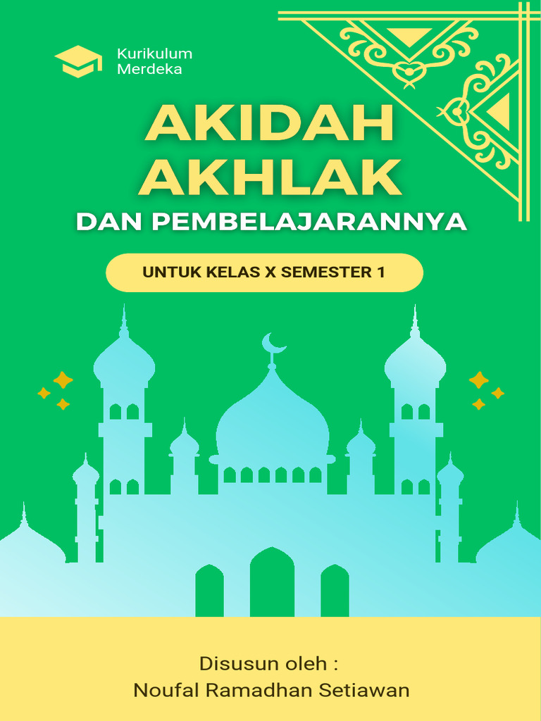 Kuning Ilustrasi Sampul Buku Akidah Akhlak Dan Pembelajarannya | PDF