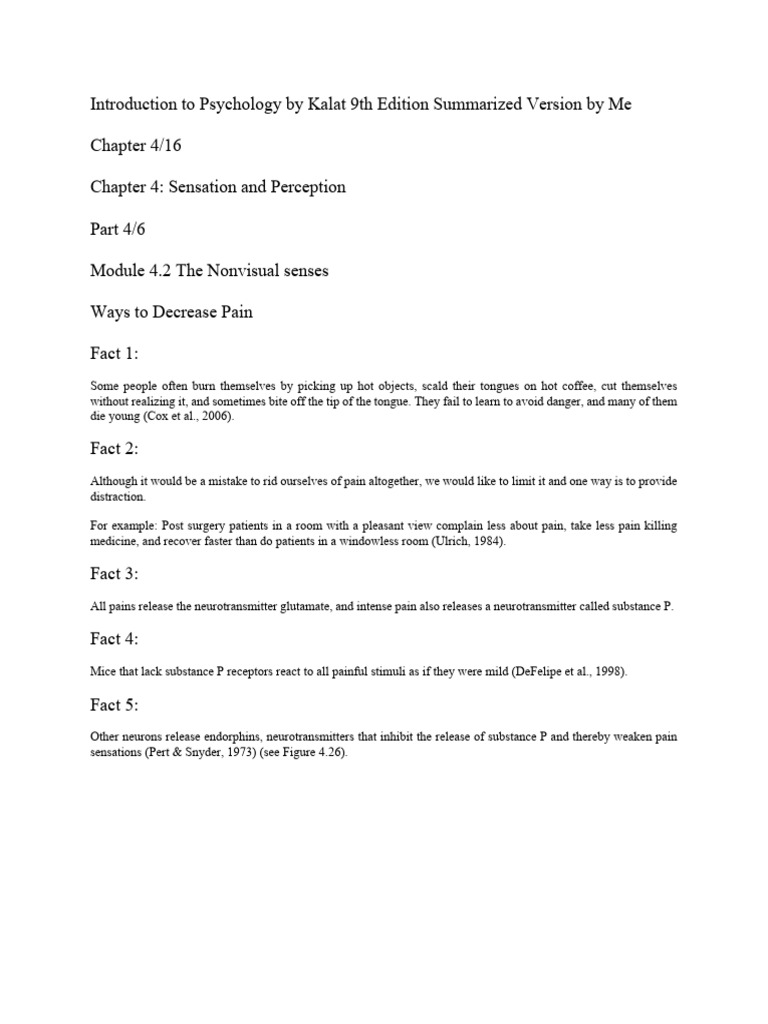 Part 14 Introduction To Psychology by Kalat 9th Edition Summarized ...