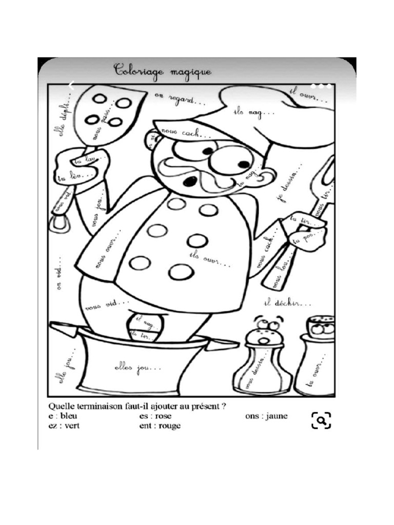 Coloriage Magique - Les Verbes en ER | PDF