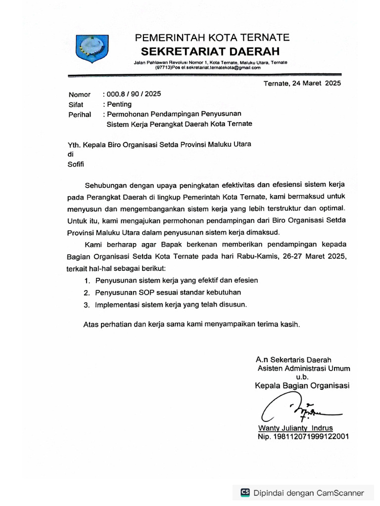 Surat Permohonan Pendampingan | PDF