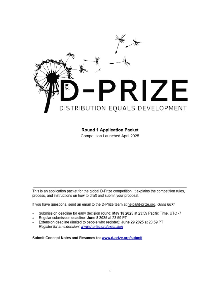 Round 1 Application Packet | PDF