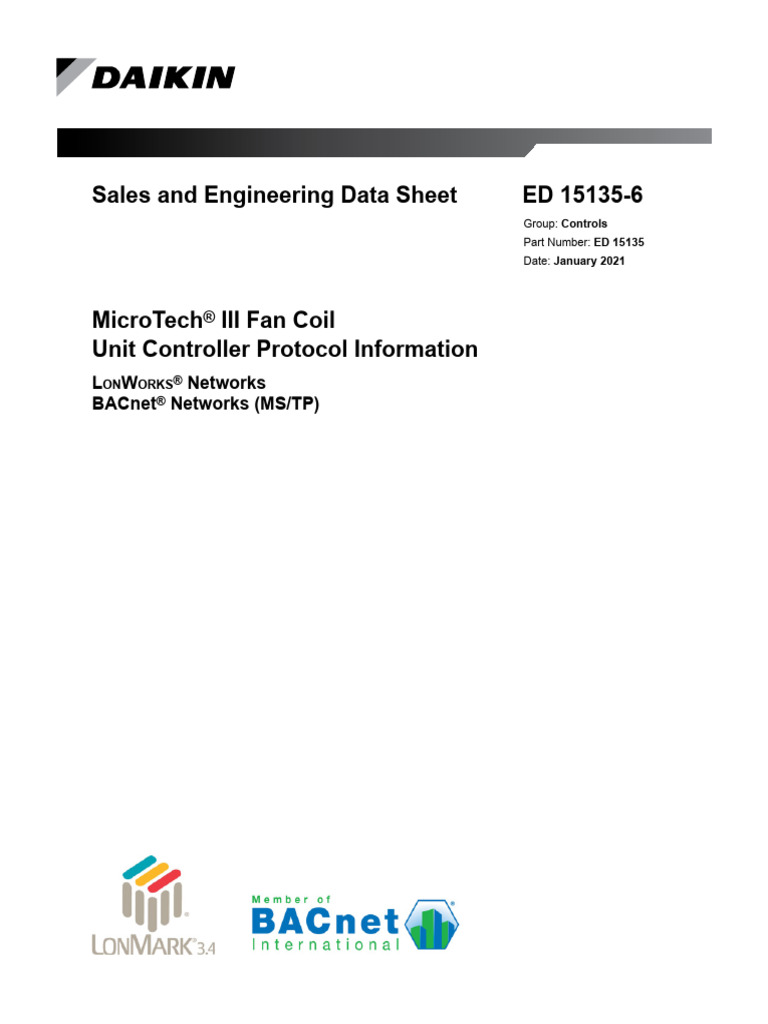 MicroTech III FCU Unit Controller Protocol Information Daikin ED 15135-6 | PDF | Computer ...