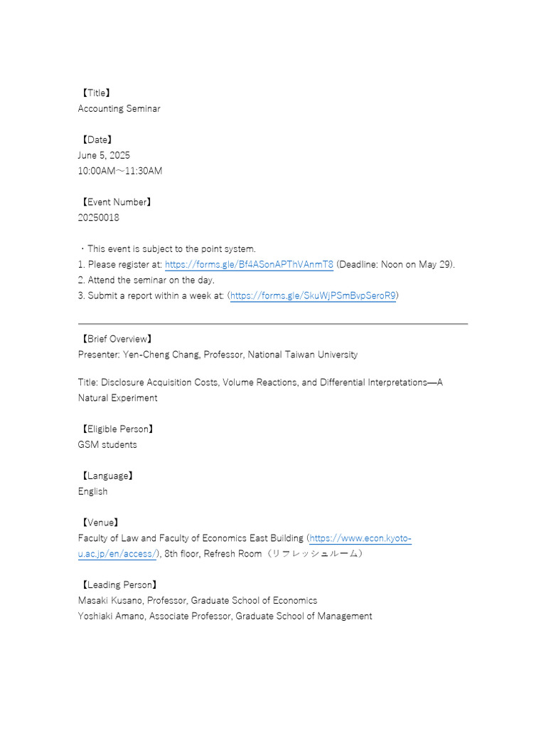 18 Ws Ku Accounting Seminar | PDF