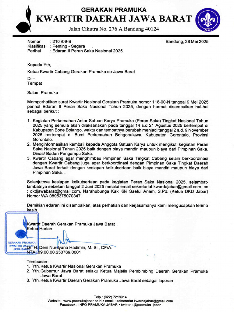 210 Edaran II Peran Saka Nasional 2025 Pinsaka20250528 - 11300092 | PDF