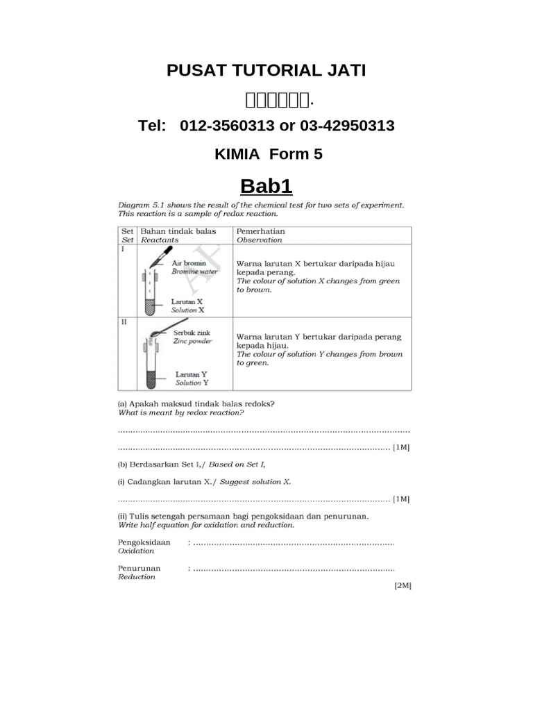 Kimia f5 Chapter 1 | PDF