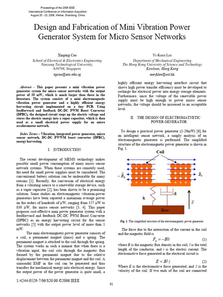 Mini PWR Generator IEEE ICIA 2006 | PDF | Inductor | Electric Generator