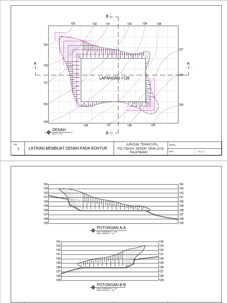 Tugas Kontur Denah Gabung | PDF