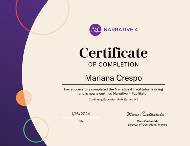 Mariana Crespo - Narrative Therapy Certificate | PDF