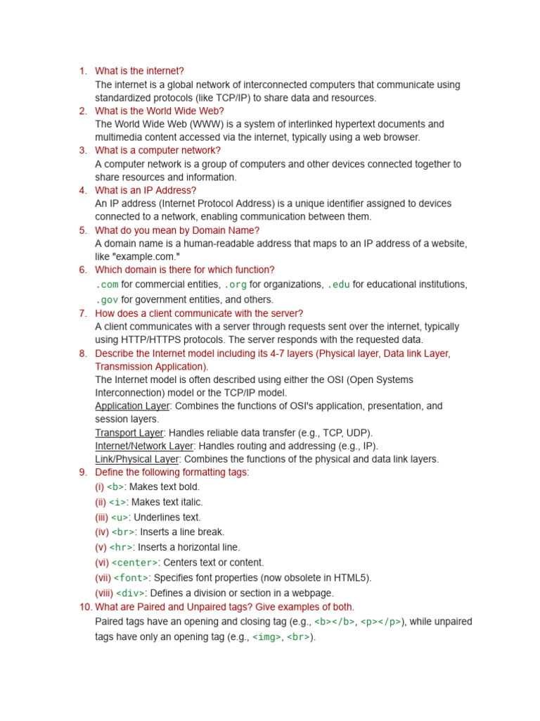 DSE Important Questions | PDF | Internet Protocol Suite | World Wide Web