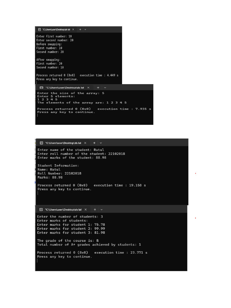Dslab 3 Output | PDF