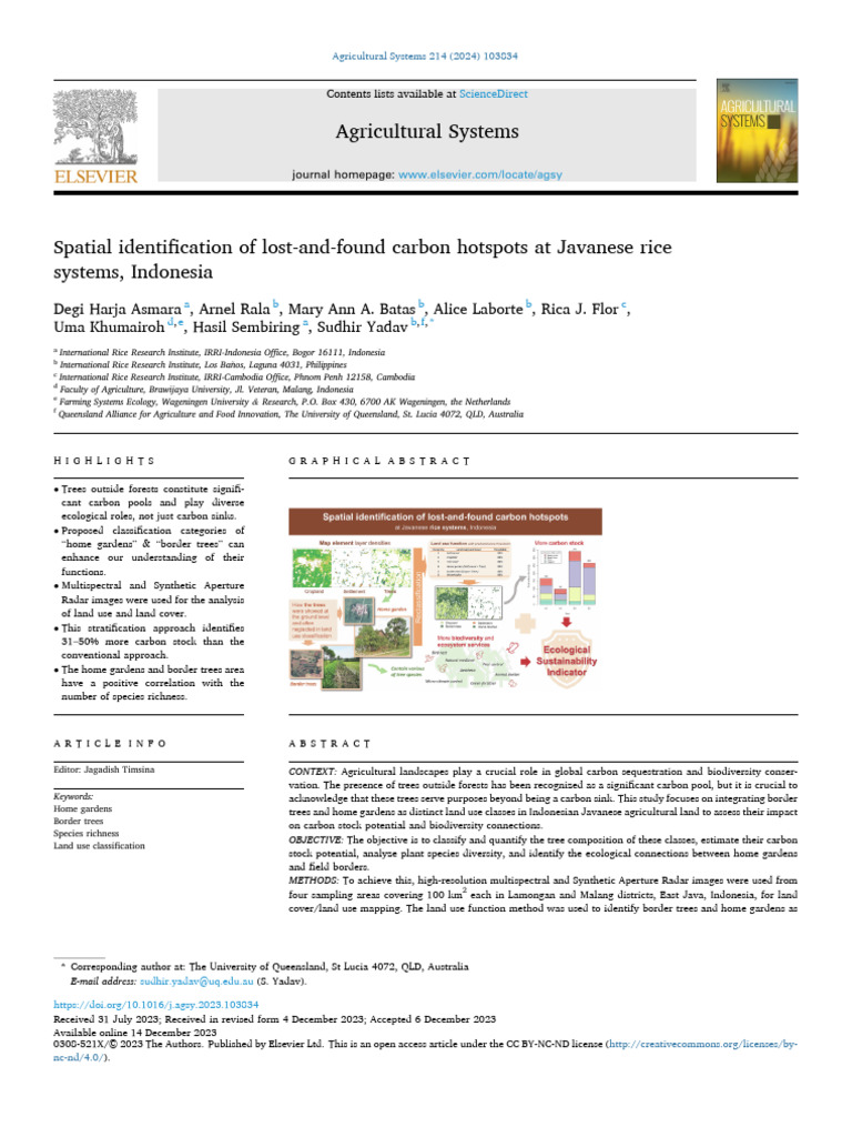 Border Trees, Java Agri As Carbon and Biodiveristy | PDF | Biodiversity ...