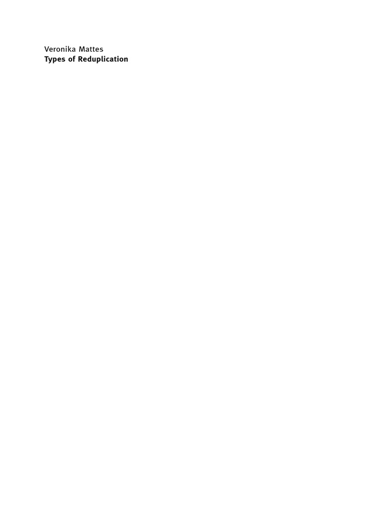 Veronika Mattes - Types of Reduplication - A Case Study of Bikol-De ...