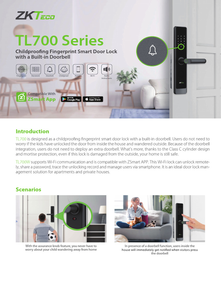 TL700 Childproof Smart Door Lock | PDF | Wi Fi | Ieee 802.11