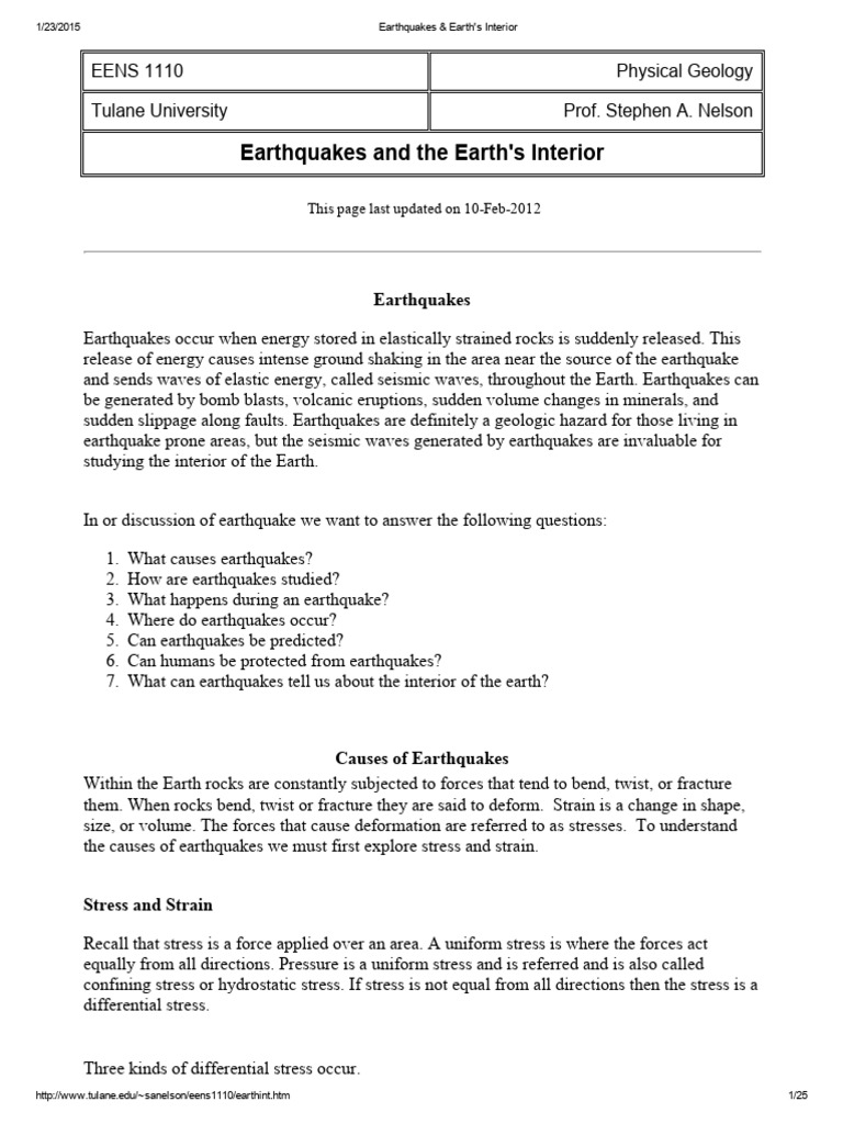 Understanding Faults and Earthquakes | PDF | Fault (Geology) | Earthquakes