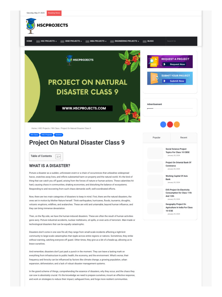hscprojects-com-project-on-natural-disaster-class-9- | PDF ...