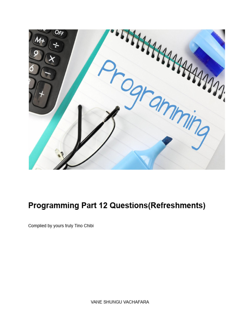 Programming Part 12 (QNS) | PDF
