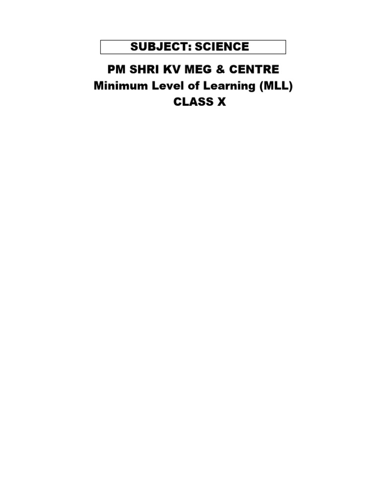 MLL Class X Sci | PDF | Chemical Reactions | Redox
