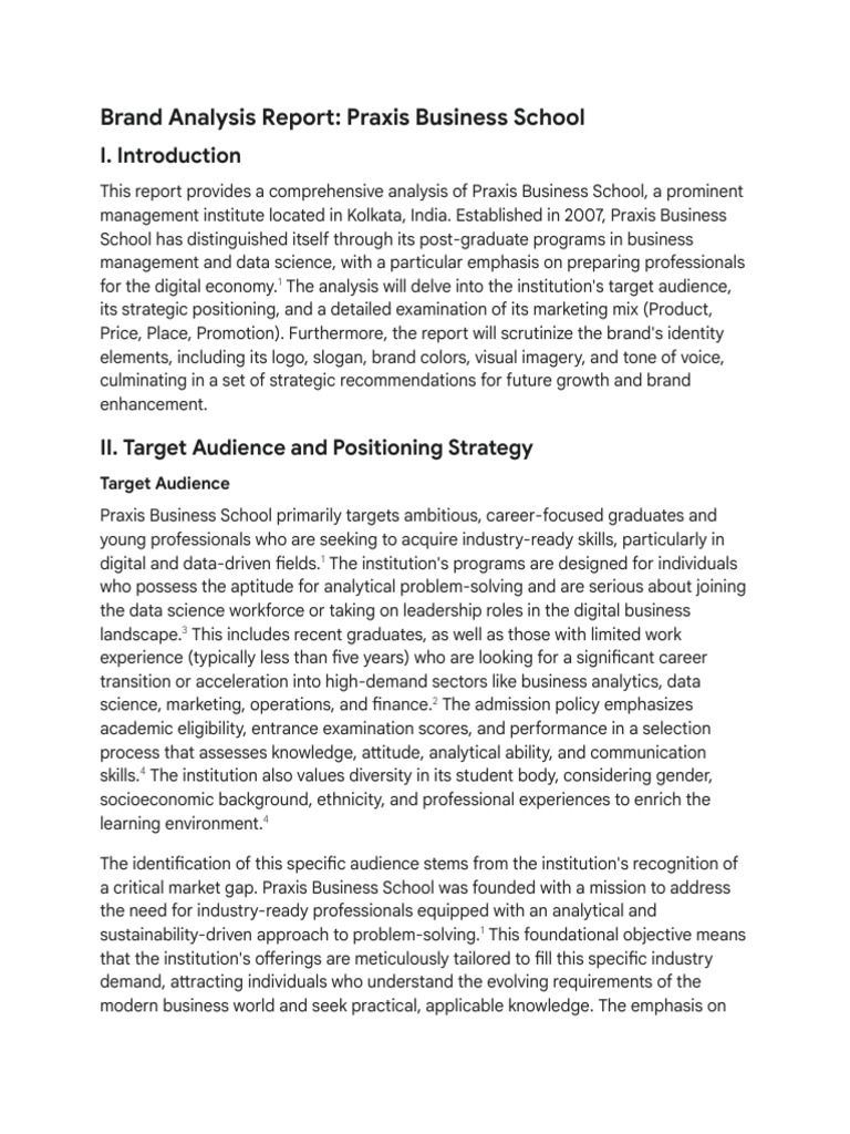 Praxis Business School Business Analysis | PDF | Analytics | Marketing