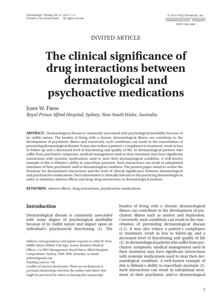2014 The Clinical Significance of Drug Interactions Between ...