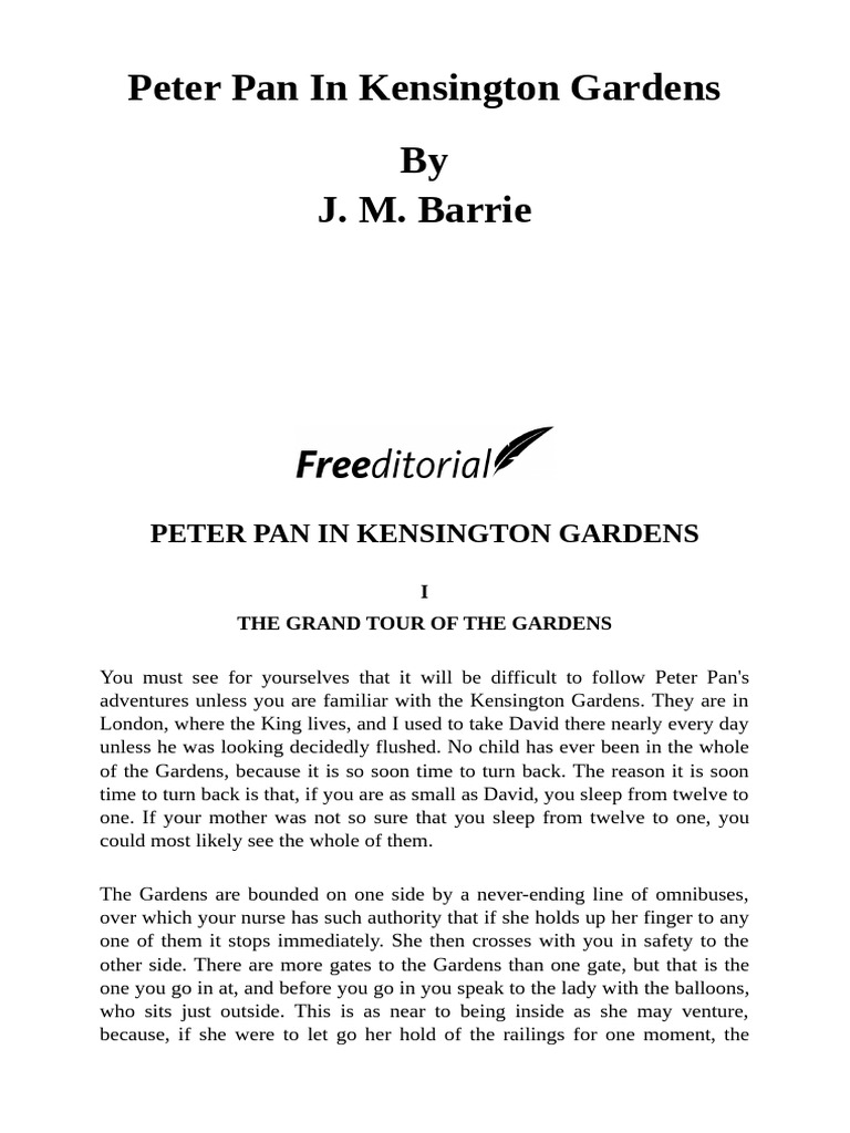 Peter Pan in Kensington Gardens | PDF | Peter Pan