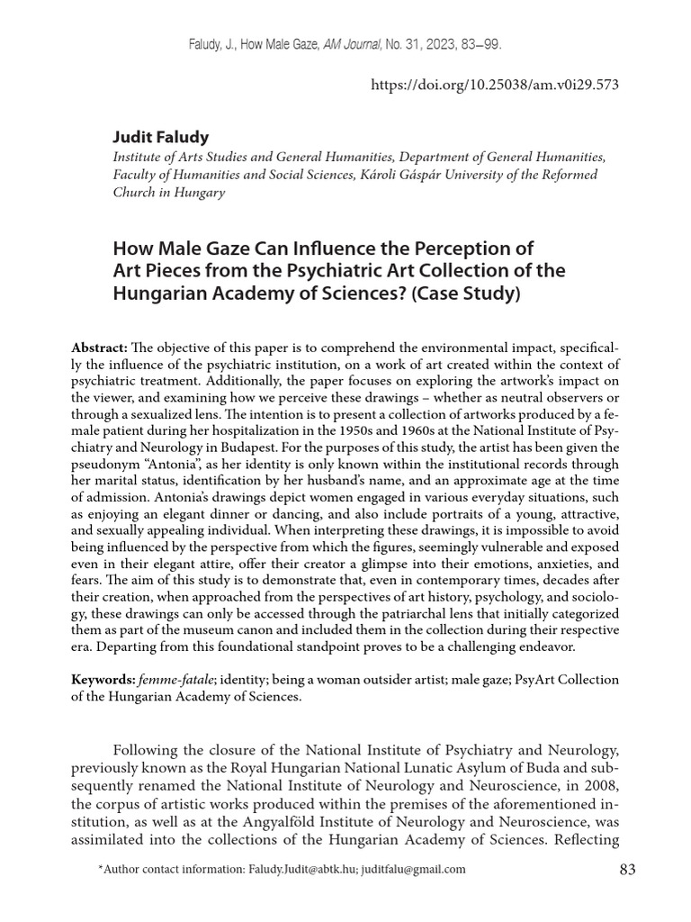 How Male Gaze Can Influence The Perception of Art | PDF | Psychological ...
