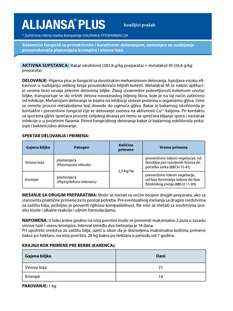 Detalji Alijansa Plus | PDF