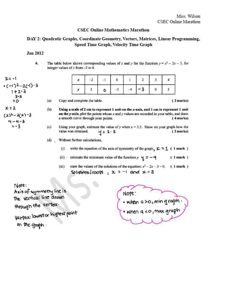 DAY 2 CSEC Online Mathematics Marathon | PDF