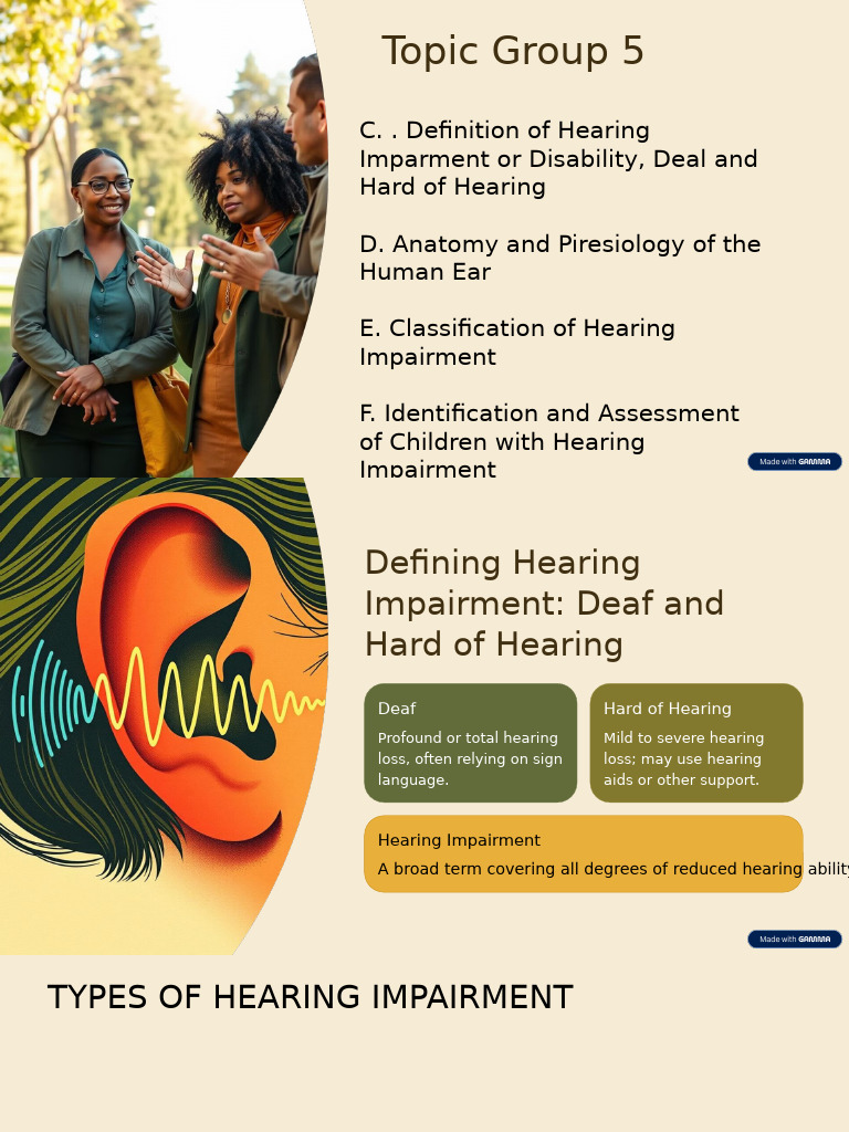 Topic Group 5 Understanding Hearing Impairment | PDF | Hearing ...