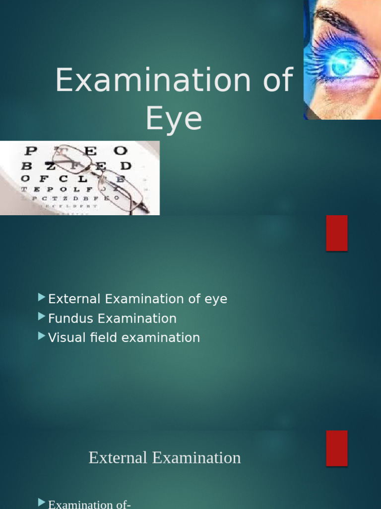 01 .Ophthal-Examinationofeye | PDF | Ophthalmology | Human Eye