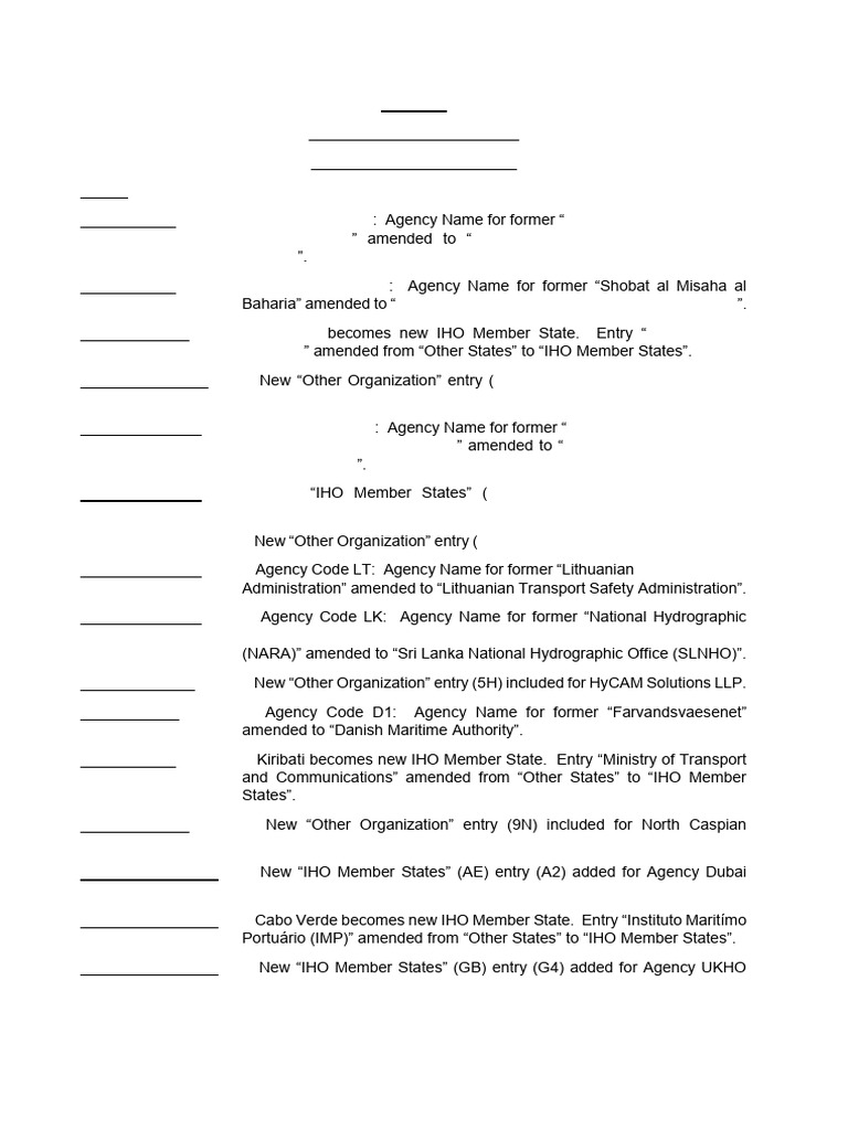 S-62 Cumulative List of Changes | PDF | Hydrography