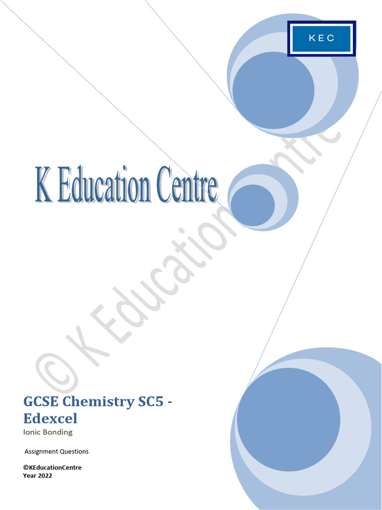 Chemistry Edexcel SC-5 Ionic Bonding | PDF