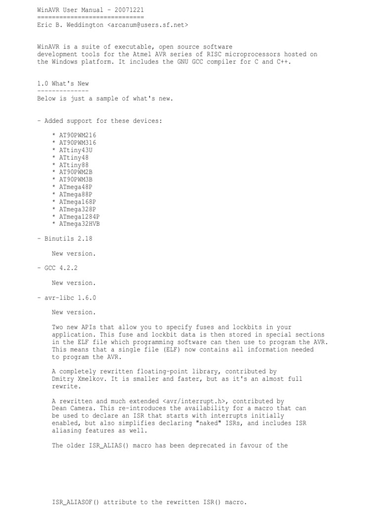 WinAVR User Manual | PDF | Integrated Development Environment | Windows Registry