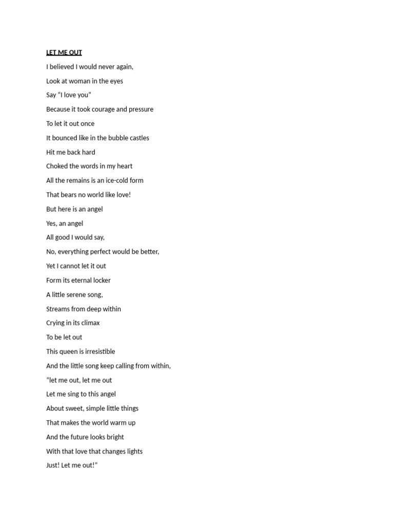 Let Me Out | PDF