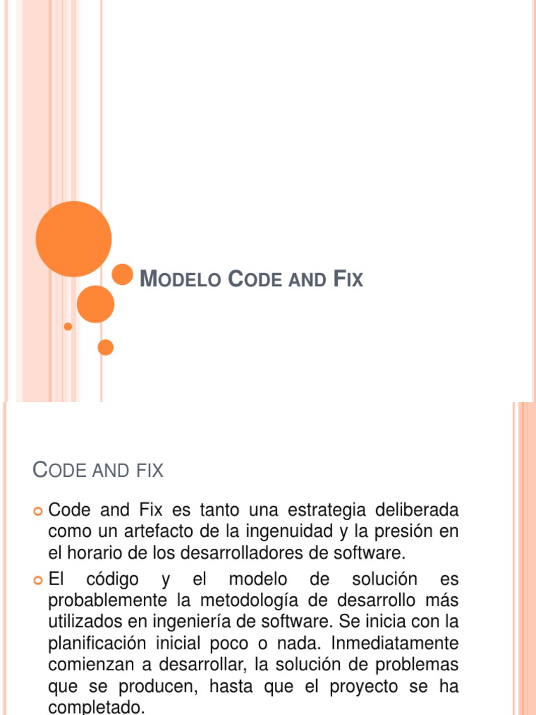 Modelo Code and Fix en Desarrollo de Software | PDF | Informática